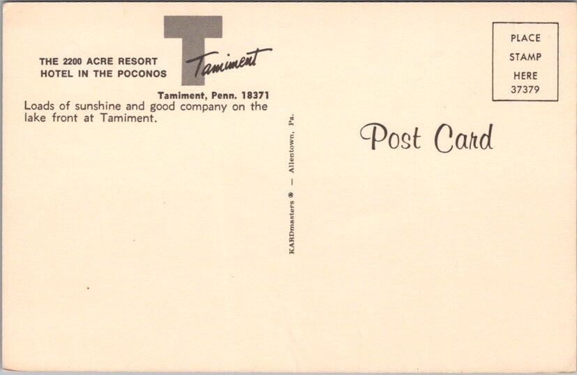 Tamiment, Pennsylvania Postcard TAMIMENT RESORT Poconos / Sun Deck ...