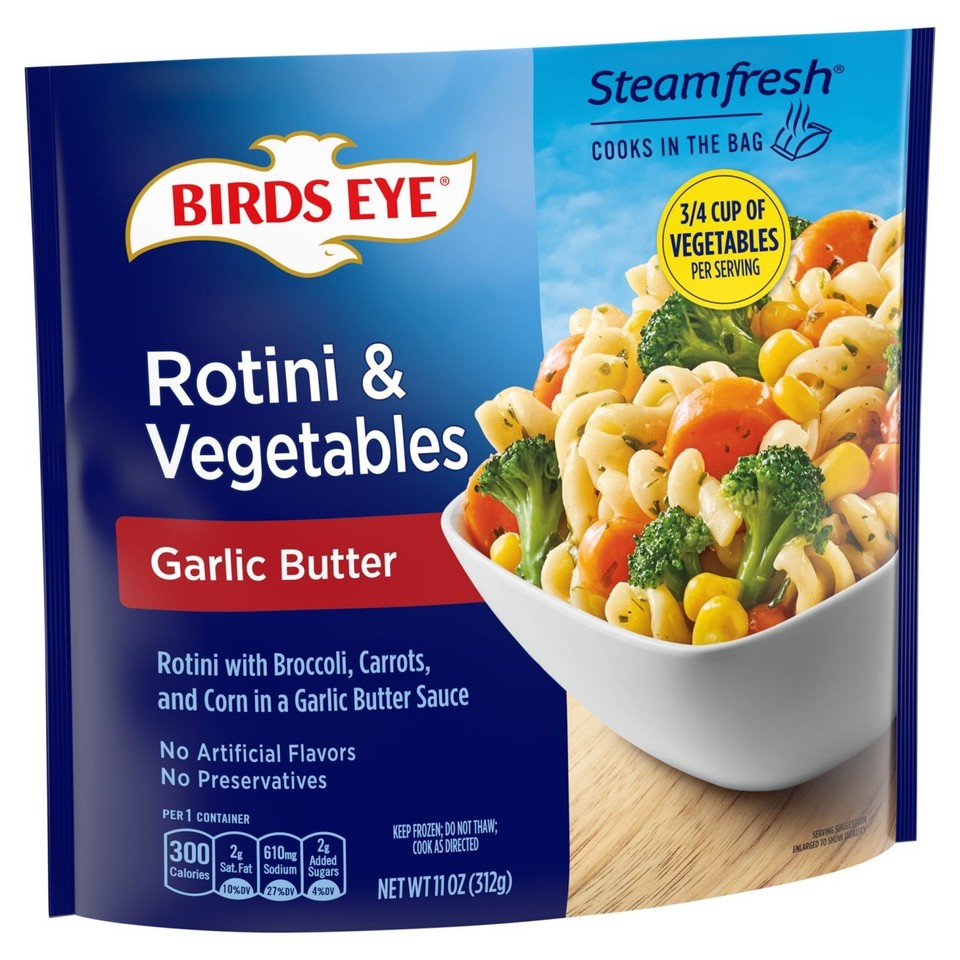 Birds Eye Steamfresh Garlic Butter Rotini & Vegetables, 11 oz (6 pack ...