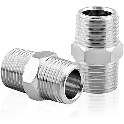 Hex Nipple 3/4" Male NPT Stainless Steel 304 Threaded Pipe Fittings ...