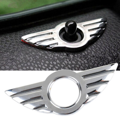3D Emblem Chrome-Door Pin Lock Wing Cooper Badge Logo For BMW MINI R50 ...