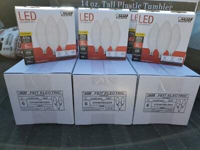 72 BULBS PACK LED B10 Feit CTF40/10KLED/3 4.5W 3000K 300L WARM WHITE ...