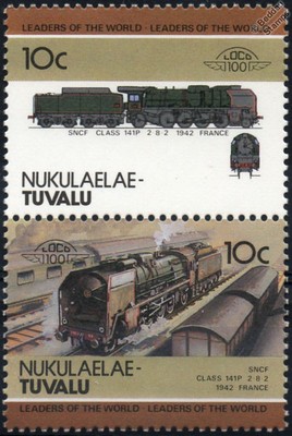 1942 SNCF Class 141-P / 141P Chapelon (2-8-2) France Train Stamps ...
