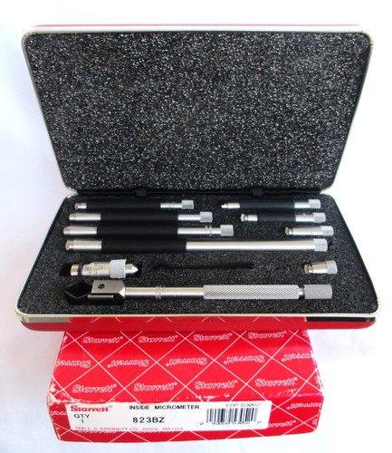 Starrett Brand 823BZ Complete Inside Micrometer Set in Case * 1.5” to ...