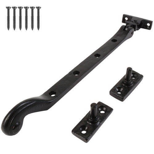 10" WINDOW CASEMENT STAY Cast Iron Long Arm Lock Timber Frame Latch ...