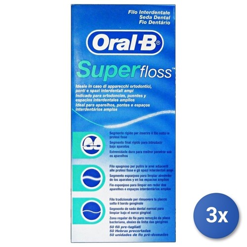3X Oral-B Fil Dentaire Super Floss 4103330017369 | eBay