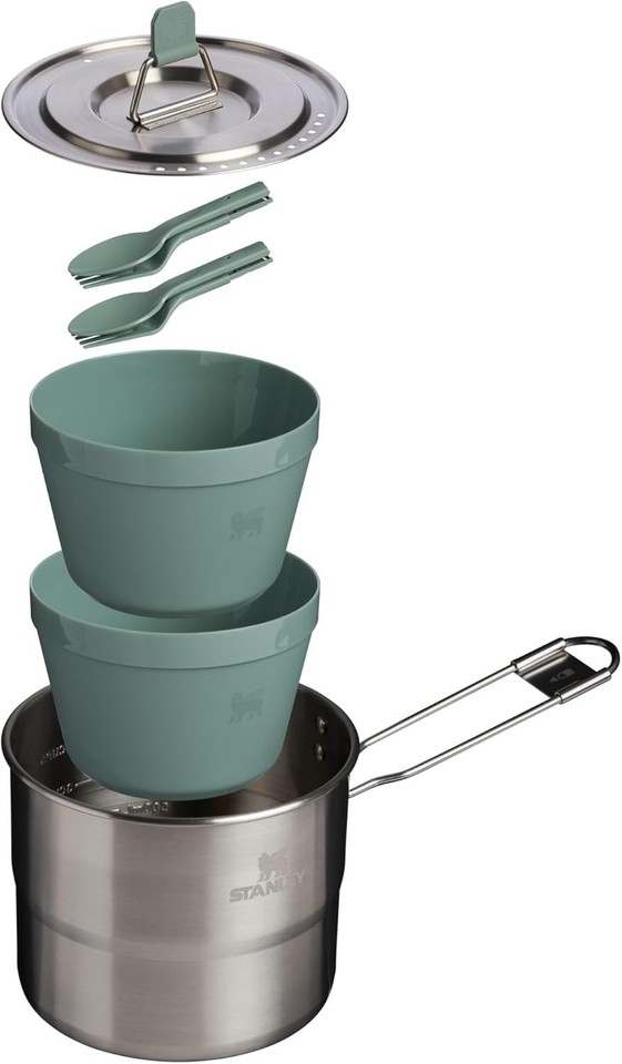 Stanley Wildfare Go Two Bowl Mess Kit | 8pc Portable Pot & Cookware Set ...