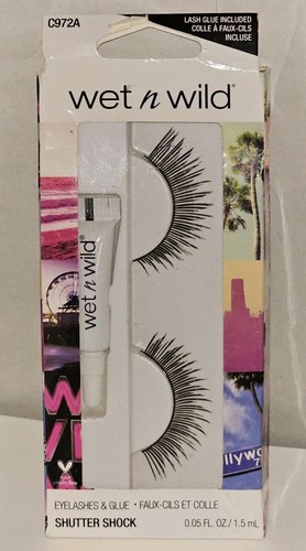 Wet n Wild False Eyelashes & Glue Set-SHUTTER SHOCK-New In Box 1 Pair ...