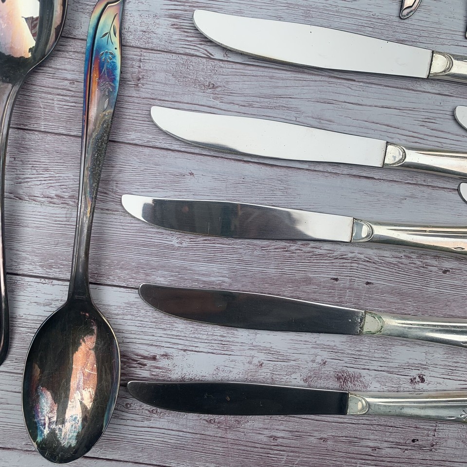 Meridian Silver Plate Co. CT USA Supreme 42 Piece Set Petal Lane ...