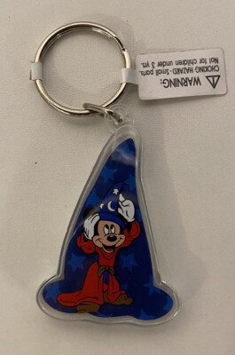 VINTAGE MICKEY MOUSE WALT DISNEY World KEYCHAIN WIZARD MAGICIAN ...