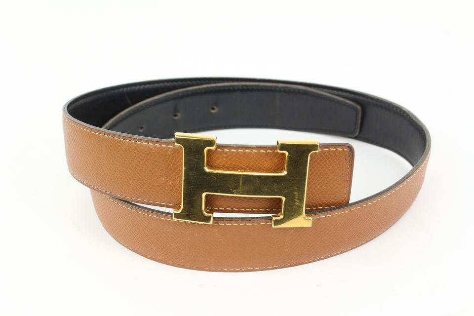 Hermès Brown x Black 32mm Reversible H Logo Belt Kit … - Gem