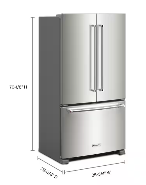 KitchenAid Stainless 36" Counter Depth French Door Refrigerator ...