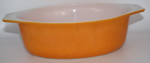 Pyrex Orange 043 1 1/2 Qt Oval Glass Cinderella Casserole Dish No Lid ...