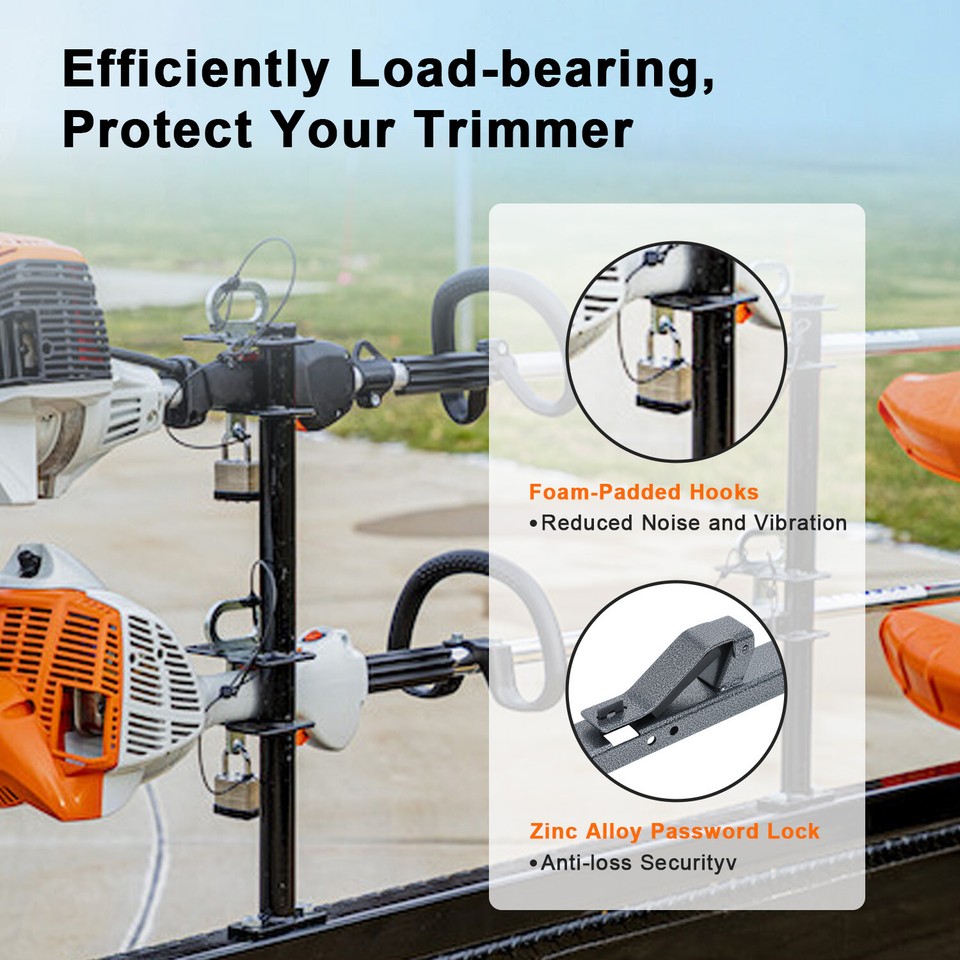 4 Place Weedeater Rack Trimmer Rack for Open Trailer Weed Eater Racks ...