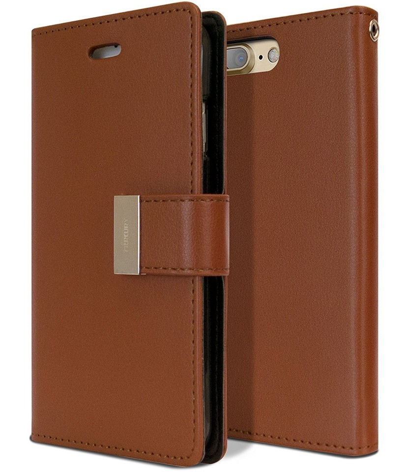 For iPhone 7+ / 8+ PLUS - Premium Rich Diary Leather Card ID Wallet ...