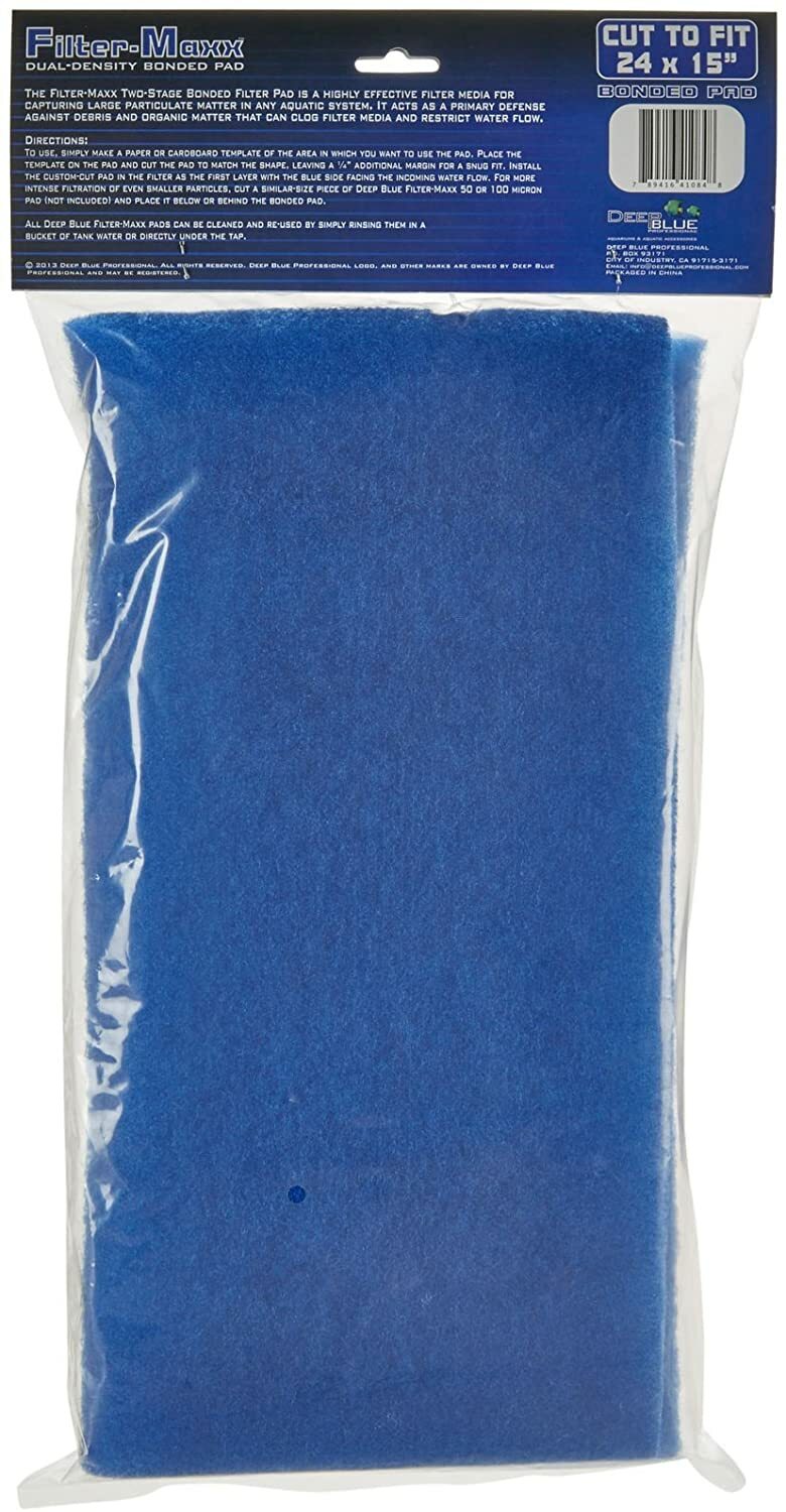 DEEP BLUE FILTER-MAXX DUAL DENSITY BONDED PAD - CUT to FIT 24 X 15 ...