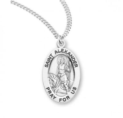 Alexander Patron Saint Oval Sterling Silver Medal Size 0.9in x 0.6in | eBay