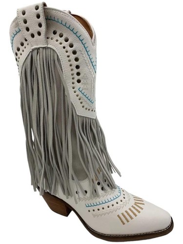 Dingo Women's Gypsy Leather Boot White | eBay