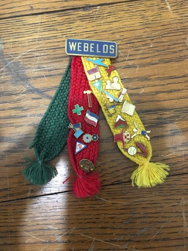 Webelo Tri-Color Badge Vintage Boy Scouts of America Pins Crochet Metal ...