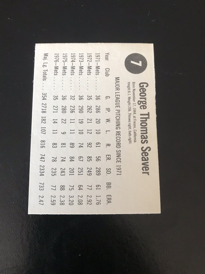 1977 HOSTESS #7 TOM SEAVER HOF NY METS— 100% DOTTED LINES🔥*** (wph) | eBay
