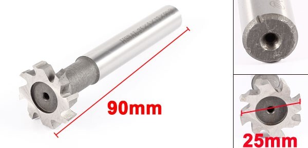 Hardware Milling Cutter 5mm Depth 25mm Cutting Dia 8 Flutes HSS T Slot ...