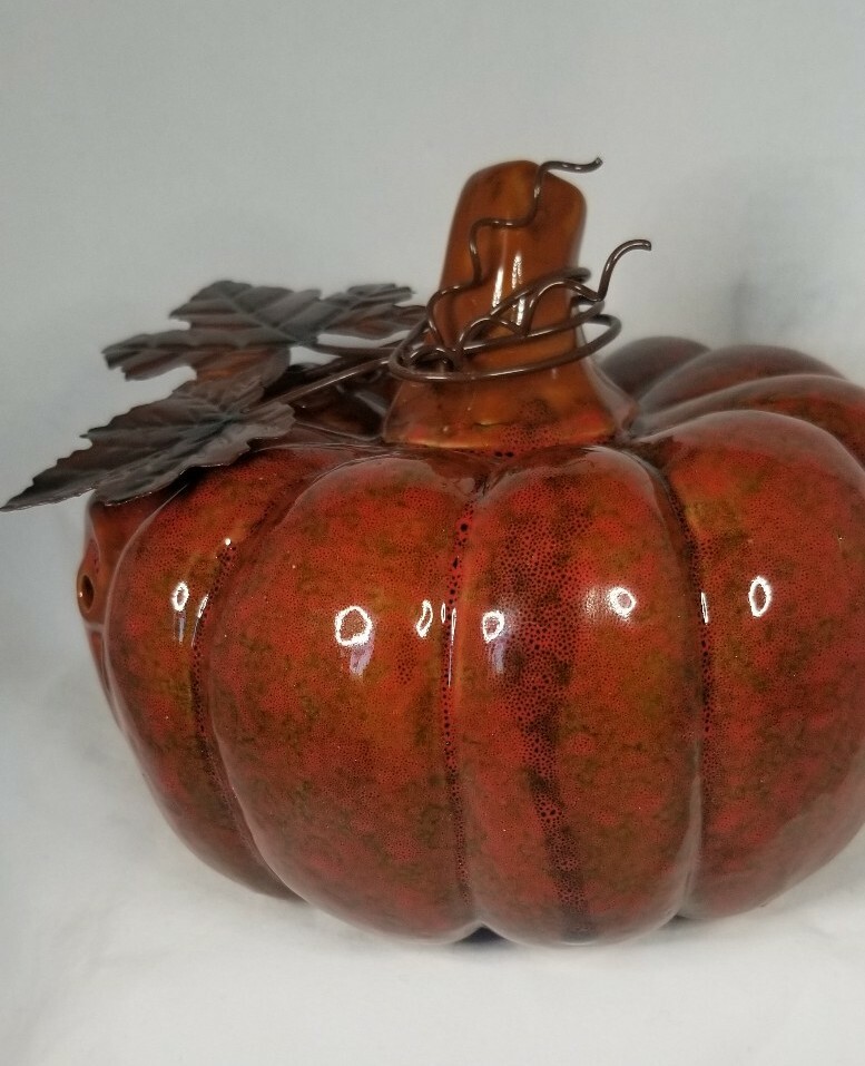 Tii Collections Brown Ceramic Pumpkin Fall Thanksgiving Halloween Decor ...