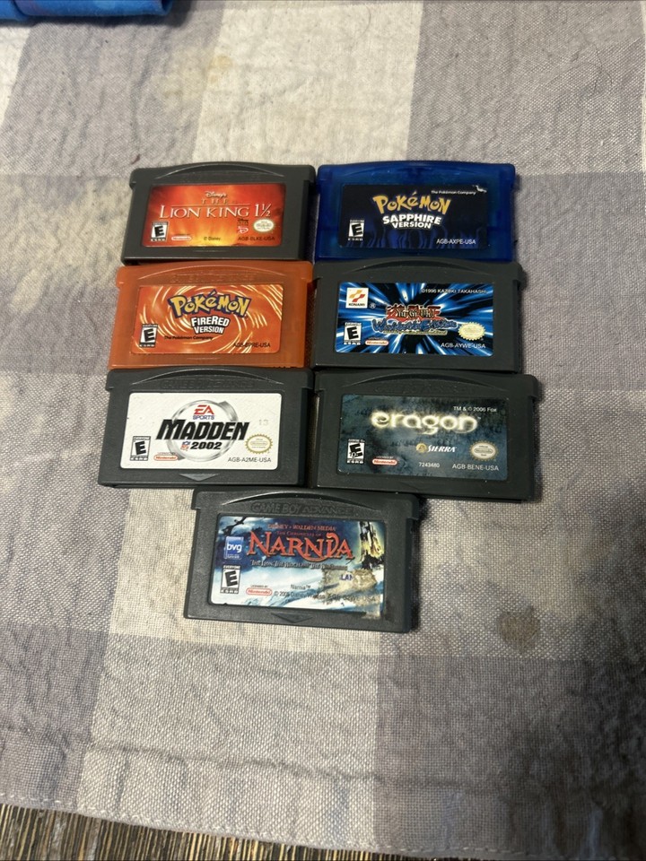 Gameboy Advance Game Lot Of 7, Yu-gi-oh , Pokémon, Eragon, Narnia ...