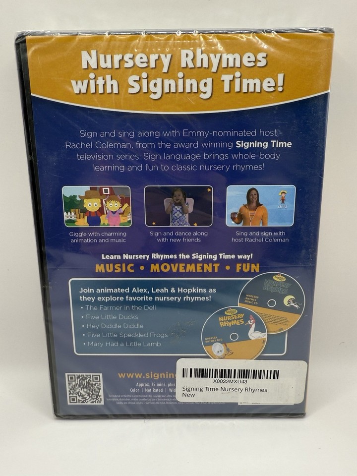 Signing Time: Nursery Rhymes (DVD/CD 2017) Rachel Coleman NEW SEALED ...