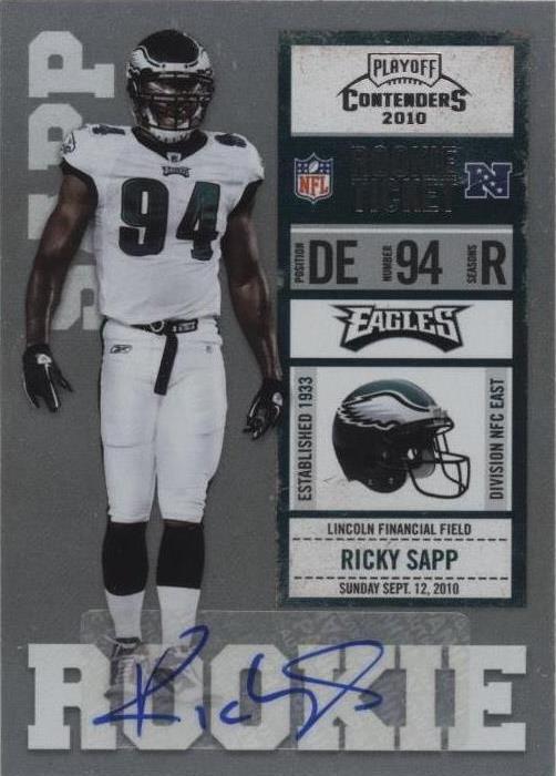 2010 Playoff Contenders - Ricky Sapp #180 (AU, RC) for sale online | eBay