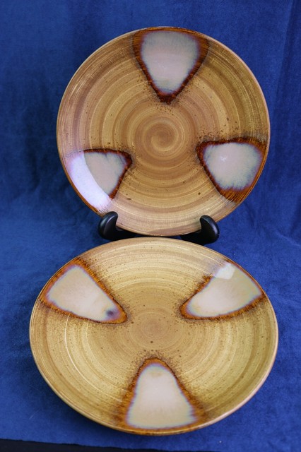 Sango Splash Coffee Mugs Cups 4951 China Brown Glaze Pottery Stoneware ...