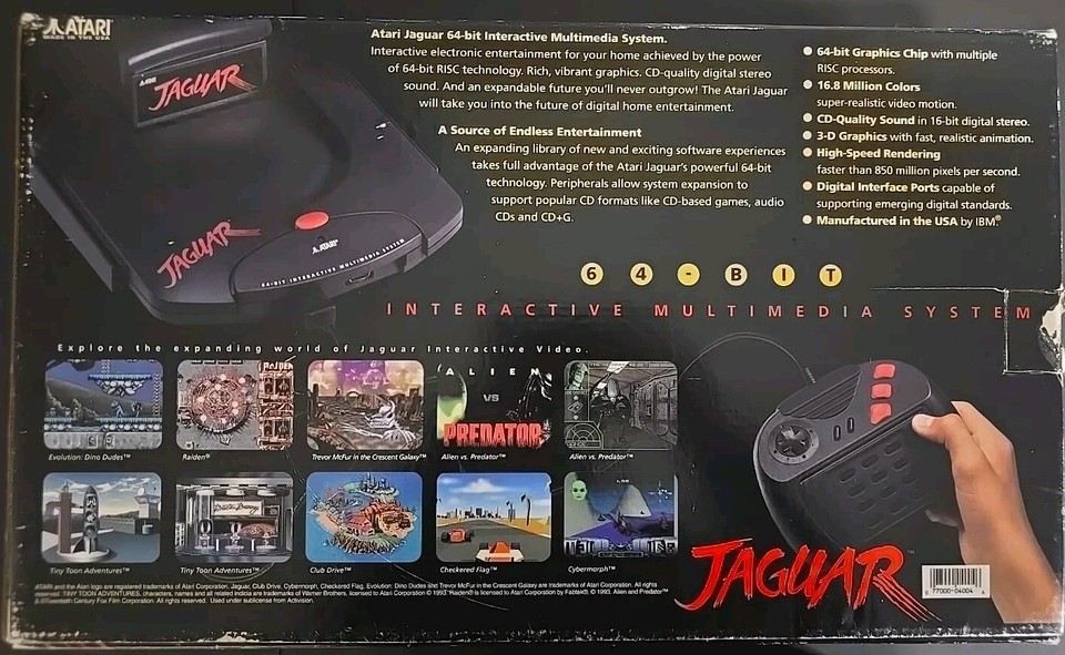Atari Jaguar 64-Bit Console System in Box Working Cybermorph Tested | eBay