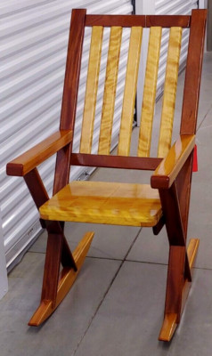 Vintage Handcrafted Primitive Maple Rocking Chair Made w/o Mechanical ...