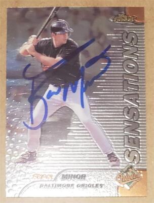 Ryan Minor signed baseball card Orioles 1999 Topps Finest #123 ...