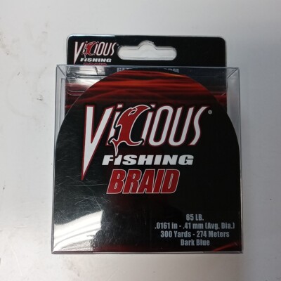Vicious Fishing Braid 65lb 300 Yds Dark Blue | eBay