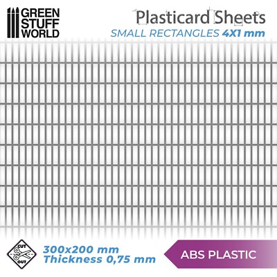 ABS Embossed White Plasticard - SMALL RECTANGLES - Styrene Plastic ...