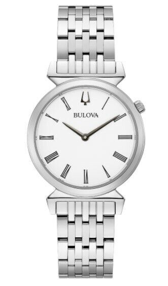 Bulova Regatta Women's Quartz Silver White Dial Perfume Watch Set 30MM ...