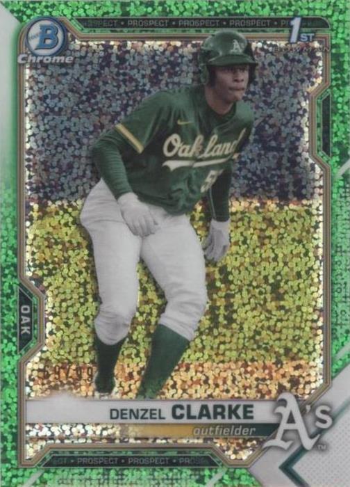 2021 Bowman Draft - Chrome Denzel Clarke #BDC-128 Green Sparkle ...