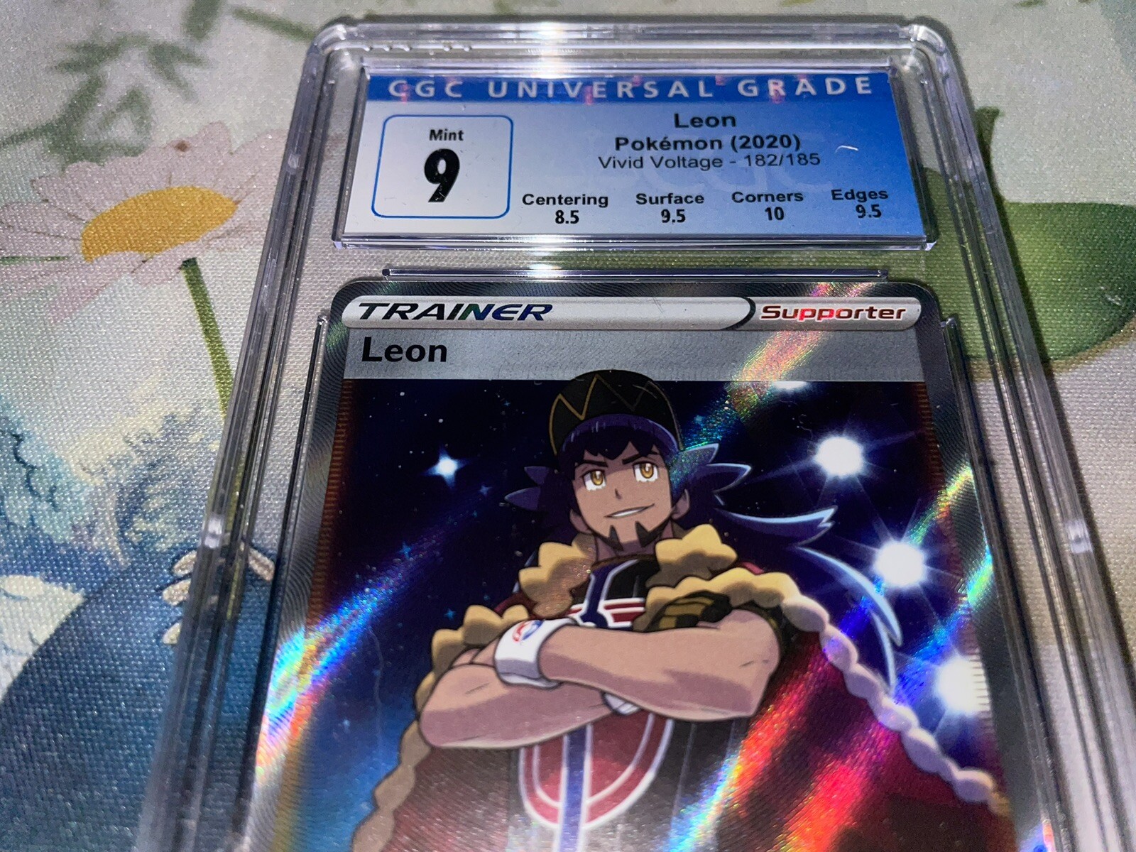 Leon 182/185 CGC 9 Vivid Voltage Full Art Trainer Pokemon 2020 psa SUB ...