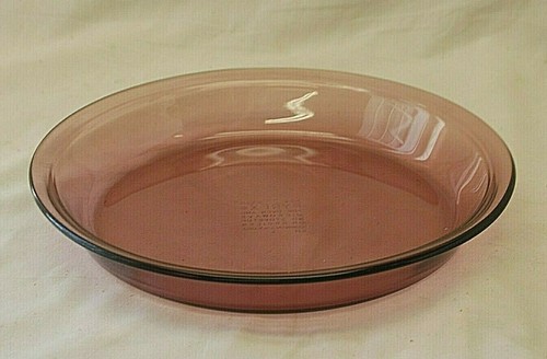 Pyrex Vision Ware Cranberry Pie Plate Baking Rimmed Dish Amethyst ...