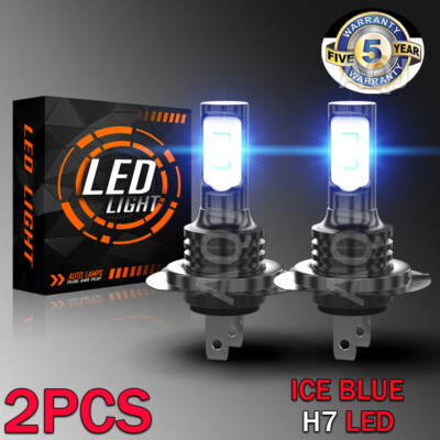 2x Ice blue H7 8000k LED Headlight Bulb Conversion Kit High or Low Beam ...