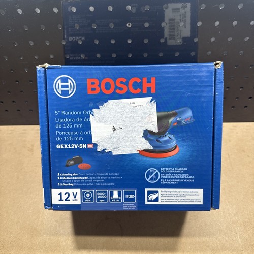 NEW Bosch 12v 5” Brushless Cordless Random Orbital Sander Bare Tool ...