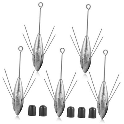 5 Pcs Sputnik Sinkers Surf Fishing Weight, Fishing Equipment Long Tail ...