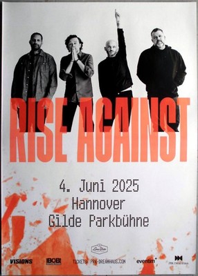 RISE AGAINST - 2025 - Live In Concert Tour - Poster - Hannover | eBay.de