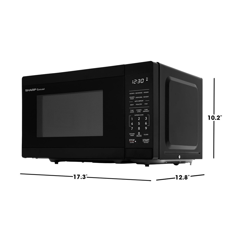 SHARP Compact Countertop Microwave Oven with Removable 10" Carousel ...