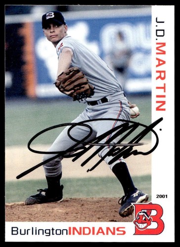 2001 Grandstand Burlington Indians 9 J.D. Martin IP Autograph Baseball ...