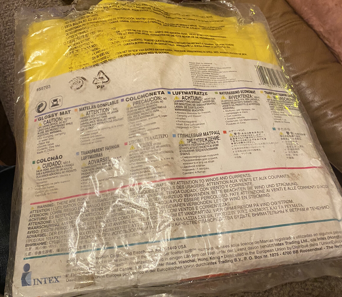 Intex Vintage The Wet Set Inflatable Pool Air Yellow Mat Float 72 x 27 ...