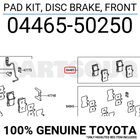 0446550250 Genuine Toyota PAD KIT, DISC BRAKE, FRONT 04465-50250 | eBay