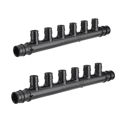 2 PCS EFIELD 6 Ports Open Pex-A Expansion Poly Manifold 3/4 Trunk, 1/2 ...