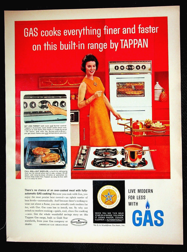 Tappan Gas Range Red Kitchen/Monarch Colorful Carpets, 1962 H&G, VTG ...