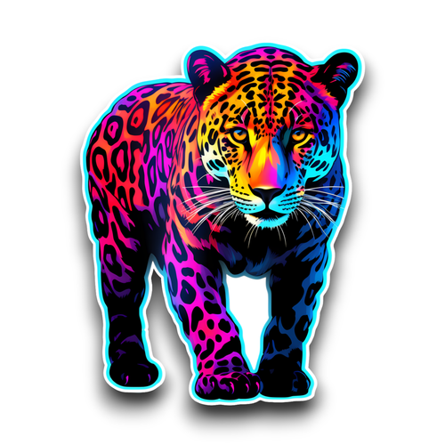 Neon Leopard Cat Animal Vinyl Sticker Decal For Car Laptop Scrapbook ...