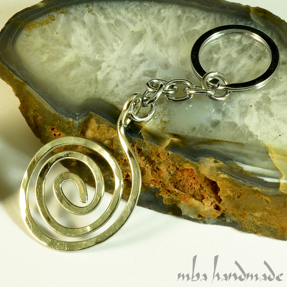 German Silver Hammered Handmade Spiral Wire Wrapped Keychain Keyring | eBay